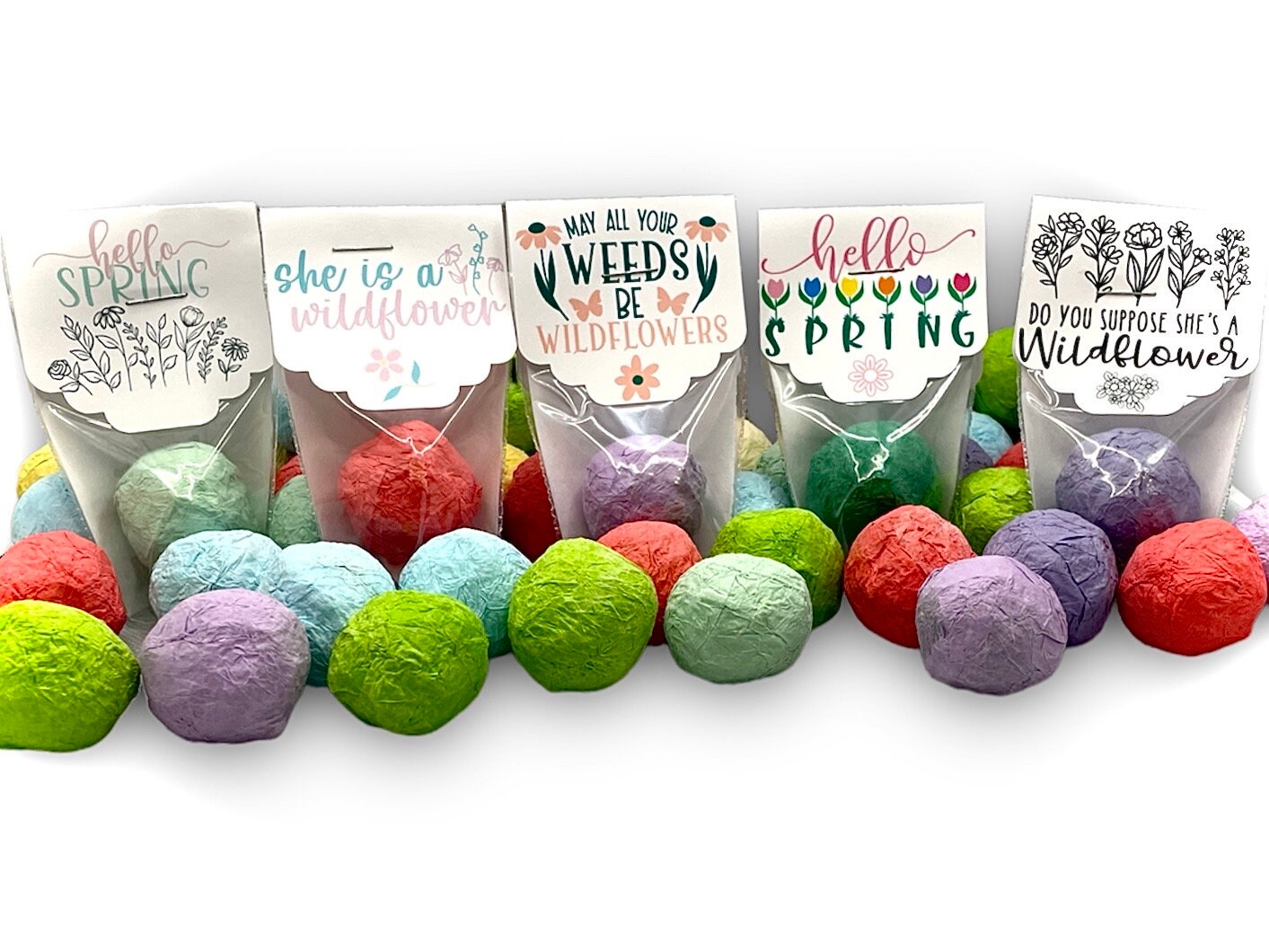 Seed Bombs - Custom Colors - Individually Wrapped for Vibrant Wildflow ...
